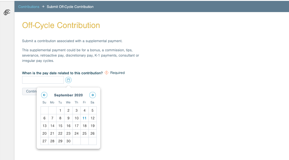 Submitting Off-cycle Contributions – ProgramPay